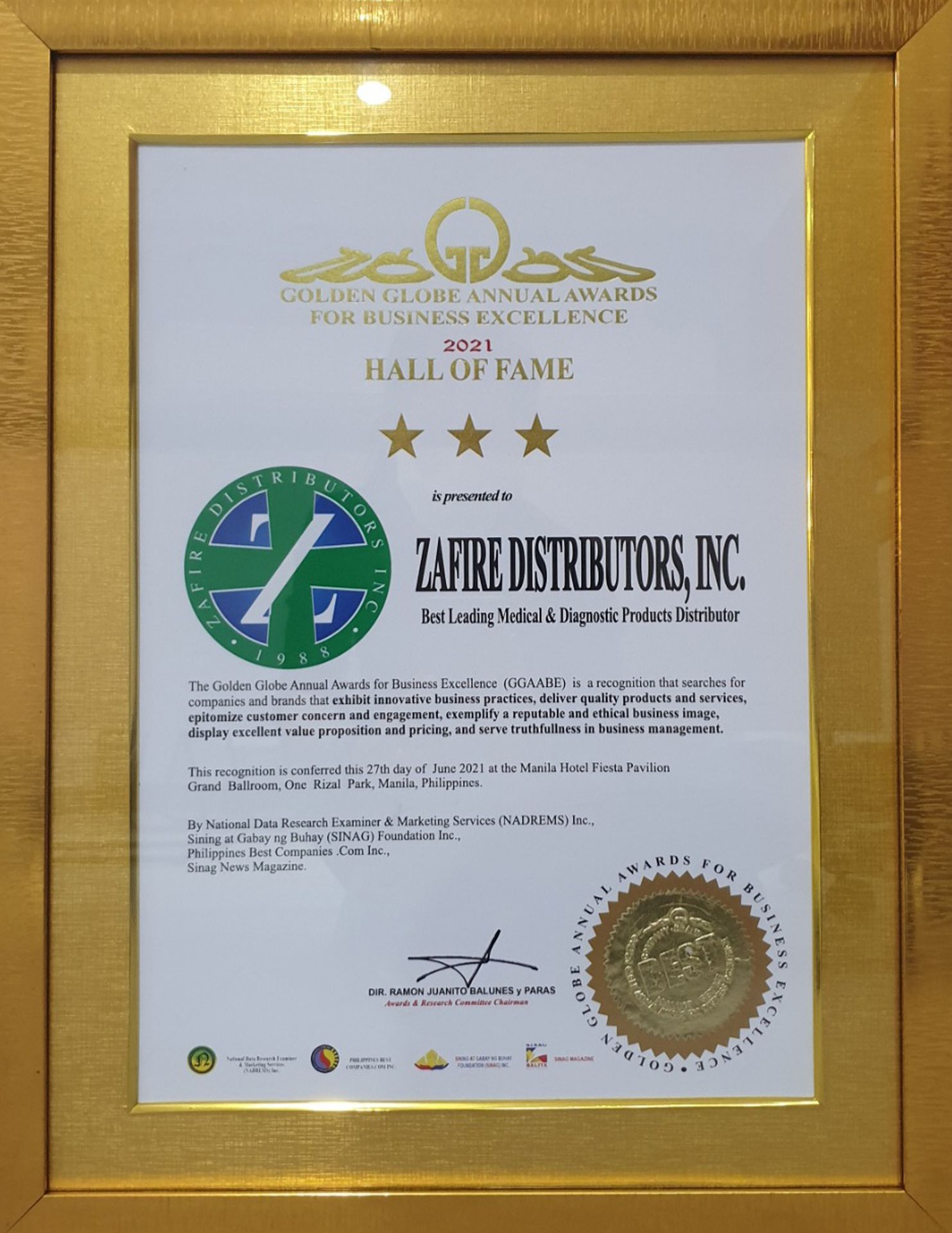 Zafire Distributors, Inc.